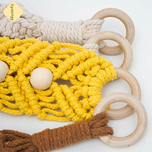 Assorted Macrame Wood Beads Macrame Large Hole Unfinished Wood Rings ...