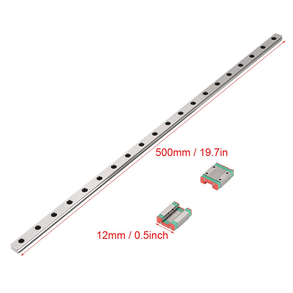 500mm Mini Linear Guide,MGN12B Steel Guide Linear Bearing with 12mm ...
