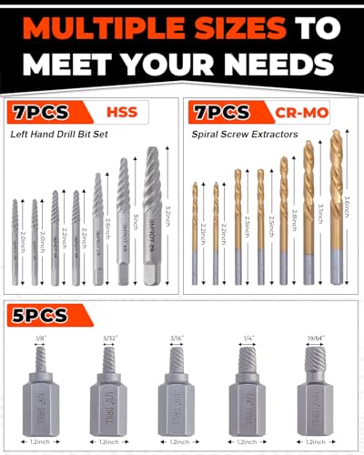 Mua 19 Piece Screw Extractor and Left Hand Drill Bits Set, Easy Out ...