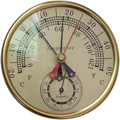 Pkfinrd Max Min Vintage Brass Thermometer Multifunctional Humidity ...