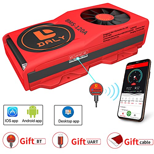 DALY Smart BMS with Bluetooth with UART Cooling Fan 4S 12V 120A LiFePO4 PCB Protection Board ...