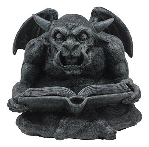 Gothic Horned Spell Reading Gargoyle Ward Figurine Sculpture