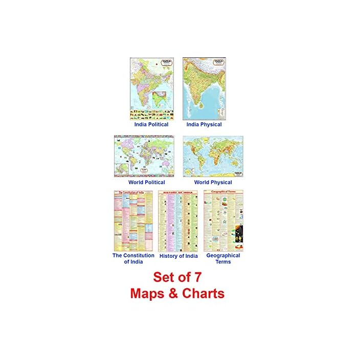 Buy India & World Map ( Both Political & Physical ) with Constitution ...