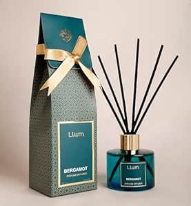 Llum Glass Bergamot Essential Oil Reed Diffuser Set | Premium Room ...