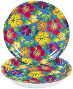 Amazon.com: Disposable Plastic Tropical Hibiscus Plates - Luau & Luau ...