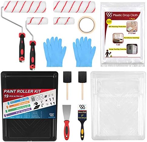 Paint Roller and Tray Set Paint Roller Kit with Tray Paint Roller Brush ...