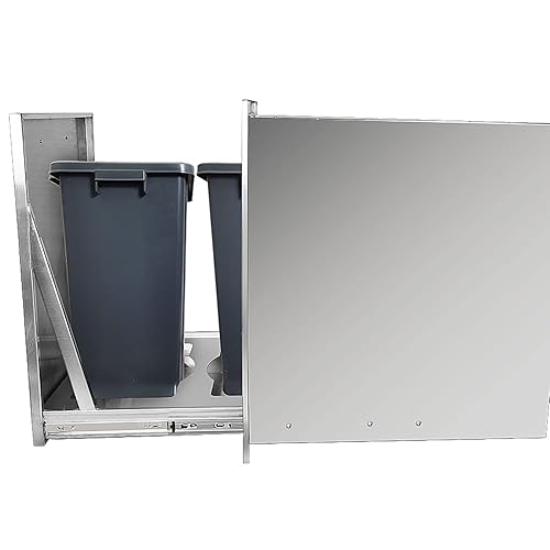 Karpevta Built-in Double Pull-Out Trash Drawer W20''X H27'X D24'' Pull ...