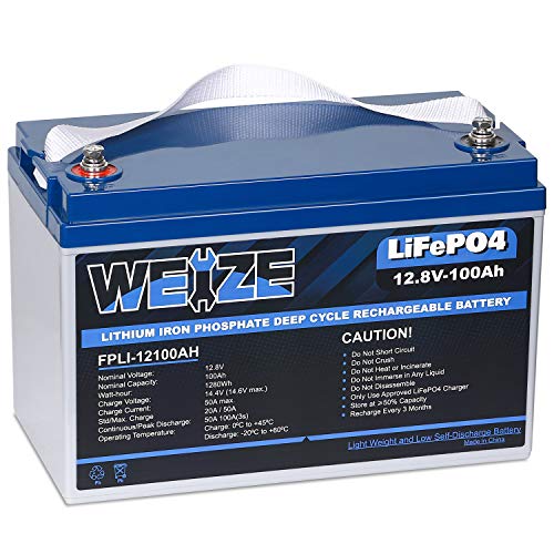 Weize 12V 100Ah LiFePO4 Lithium Battery with Self-Heating Function, Up to 8000 Cycles, Perfect ...