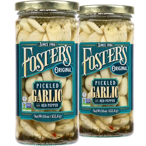 Foster's Pickled Garlic Cloves in a Jar, Original, 16oz, Traditional ...