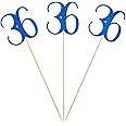 Amazon.com: Blue Glitter 36th Birthday Centerpiece Sticks, 12-Pack ...