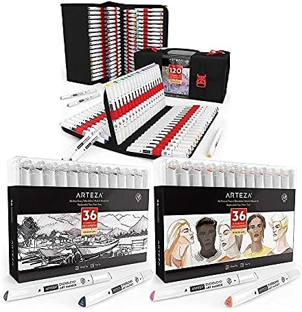 ARTEZA Complete Alcohol Markers Bundle - 192 Colors in Total, Drawing ...
