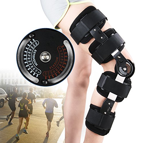 Buy REAQER Post Op Hinged Knee Brace Adjustable Medical Open Patella ...