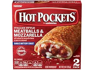 Amazon.com: Nestle Hot Pockets Meatballs and Mozzarella, 9 Ounce -- 8 ...