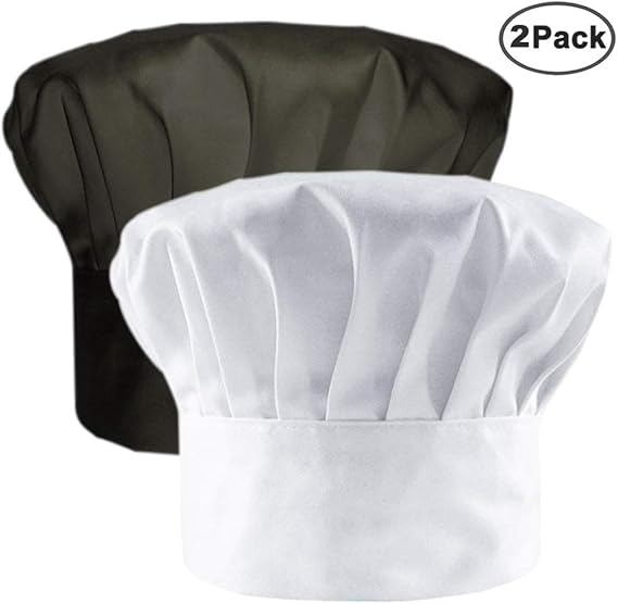 IHUIXINHE 2 Pezzi Cappelli da Cuoco Cotone Regolabile Elastico Cappelli ...