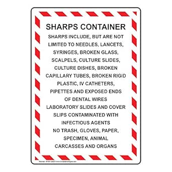 Vertical Sharps Container Sharps Include, But Label Decal, 5x3.5 in. 4 ...