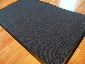 MEDIUM LARGE BLUE /BLACK DOOR MAT RUBBER BACKED HALL RUNNER BARRIER ...