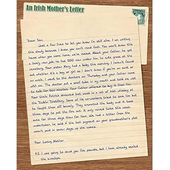 Amazon.com: Witty "Irish Mother's Letter" 8x10 Irish Toast Print ...