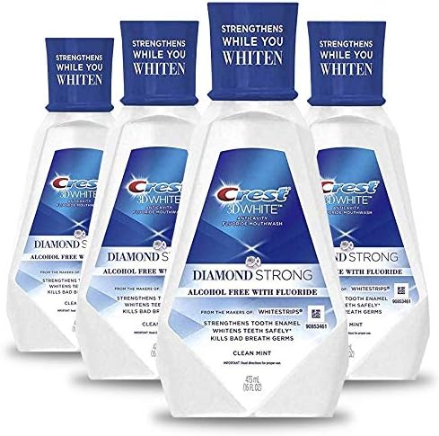 Crest 3D White Diamond Strong Mouthwash, Alcohol free, Fluoride ...