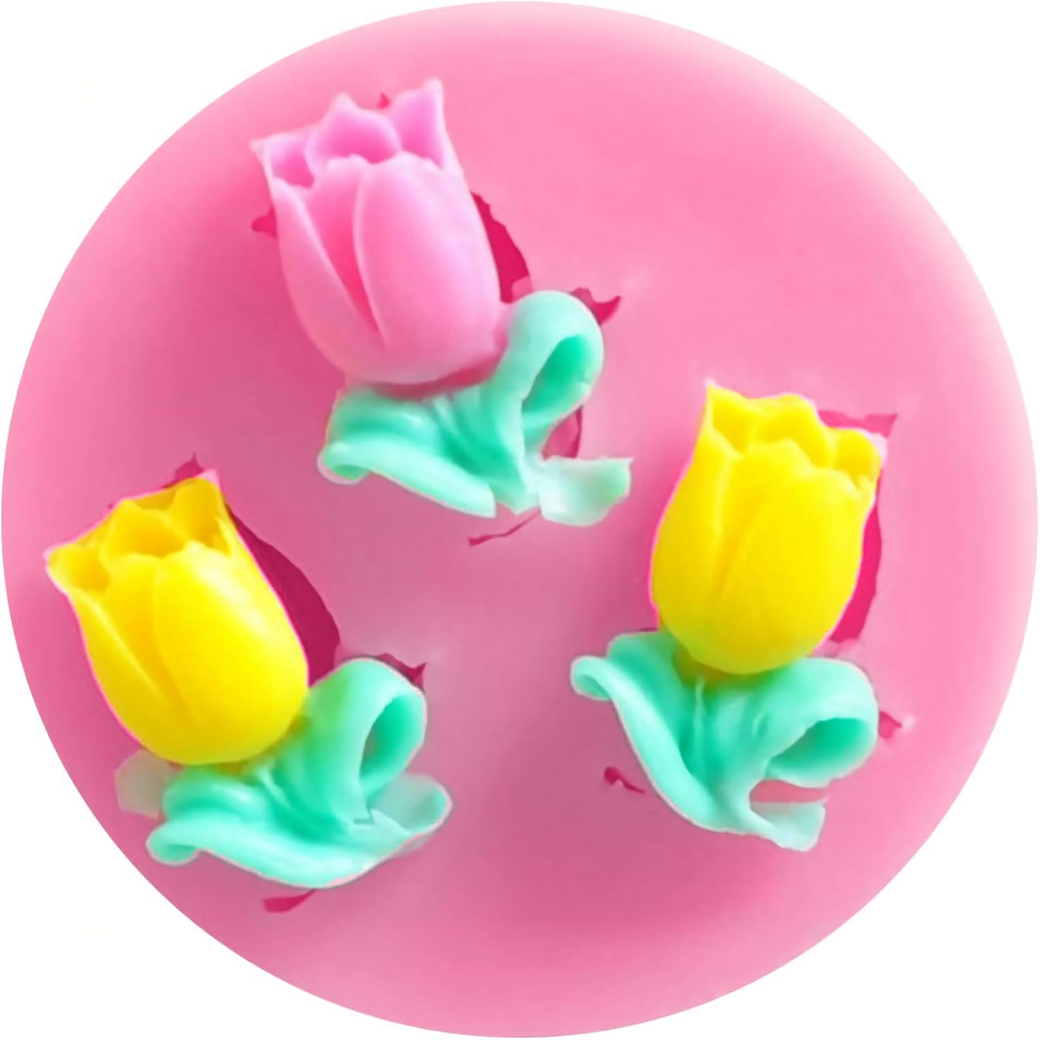 Amazon.com: HengKe 2Pcs 3D Tulip Flower Silicone Mold, DIY Baking Mold ...