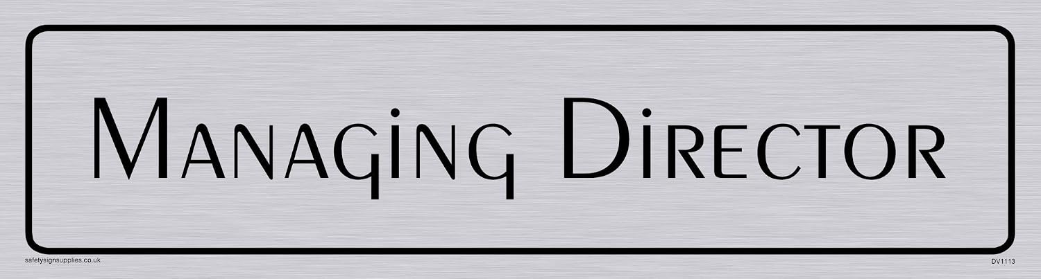 Viking Signs DV1113-L26-SV”Managing Director” Door Sign, Peignot Light ...