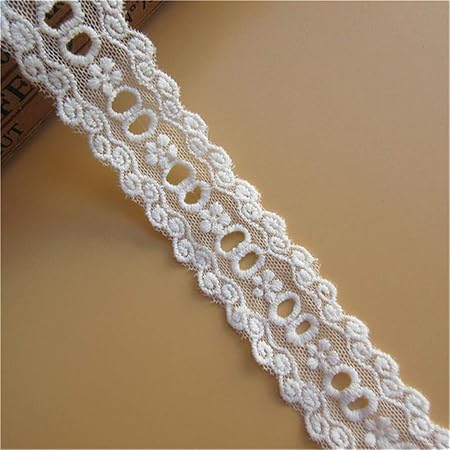 Amazon.com: 3 Yard Eyelet Cotton Strip Net Tape Lace Edge Trim Ribbon ...