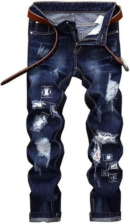 Denim Vaquero Algodón Ssig Moda Bordado Deshilachado Rectos Modernas ...