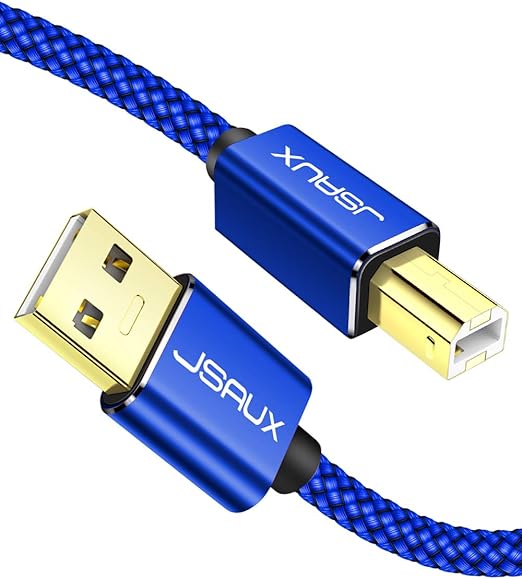 Amazon.com: Printer Cable, JSAUX 6ft USB 2.0 Type A Male to B Male ...