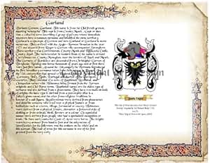 Amazon.com: Garland Coat of Arms/ Family Crest on Fine Paper and Family ...