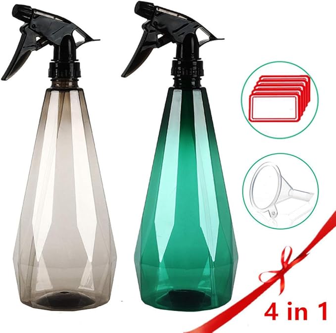 2Pack 1L Empty Misting Spray Bottle,Large Size Super Fine Misting ...