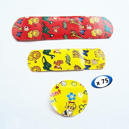 75 Pieces Children's Plasters - Printed in Children's Themes ...