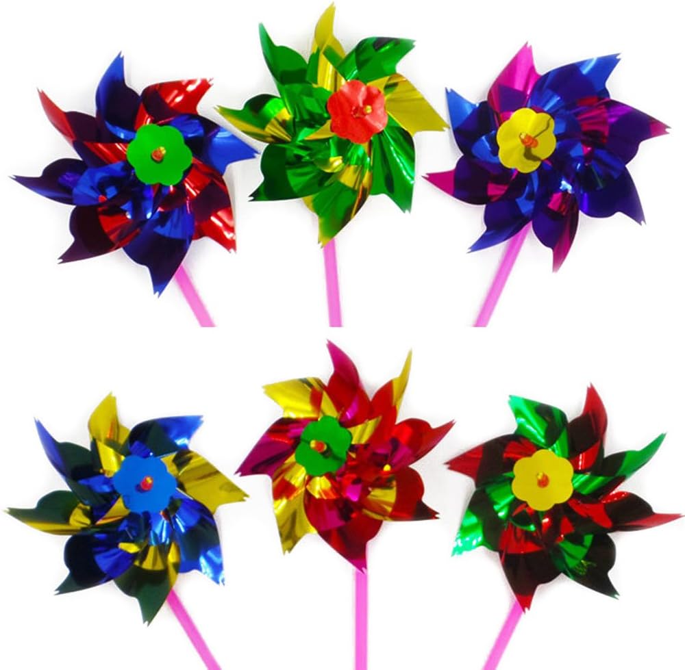 Amazon.com: Garneck Plastic Colorful Pinwheels, Wind Spinners Lawn ...
