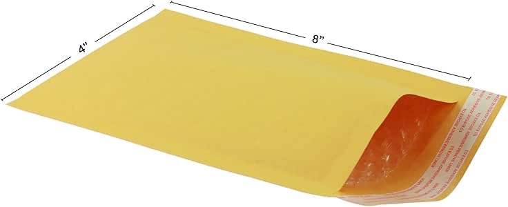 Amazon.com : Kraft Bubble Mailer Low Price 4" x 8" #000 - Pack of 500 ...