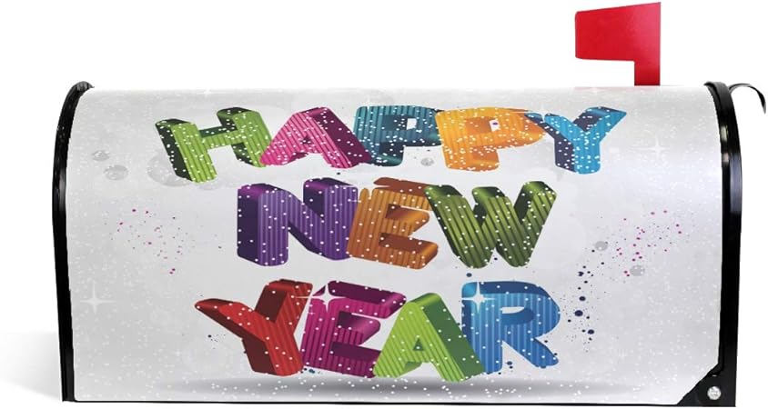Amazon.com: WOOR Happy New Year Magnetic Mailbox Cover Oversized for ...