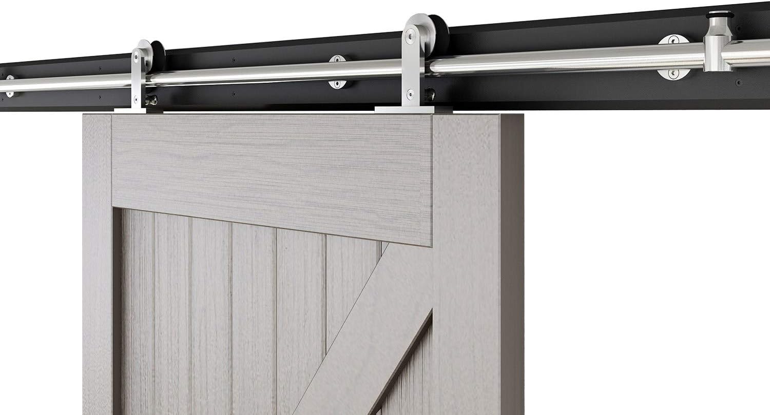 AiHom 2m Stainless Steel Slding Door Barn Track Kit Hardware Sliding ...