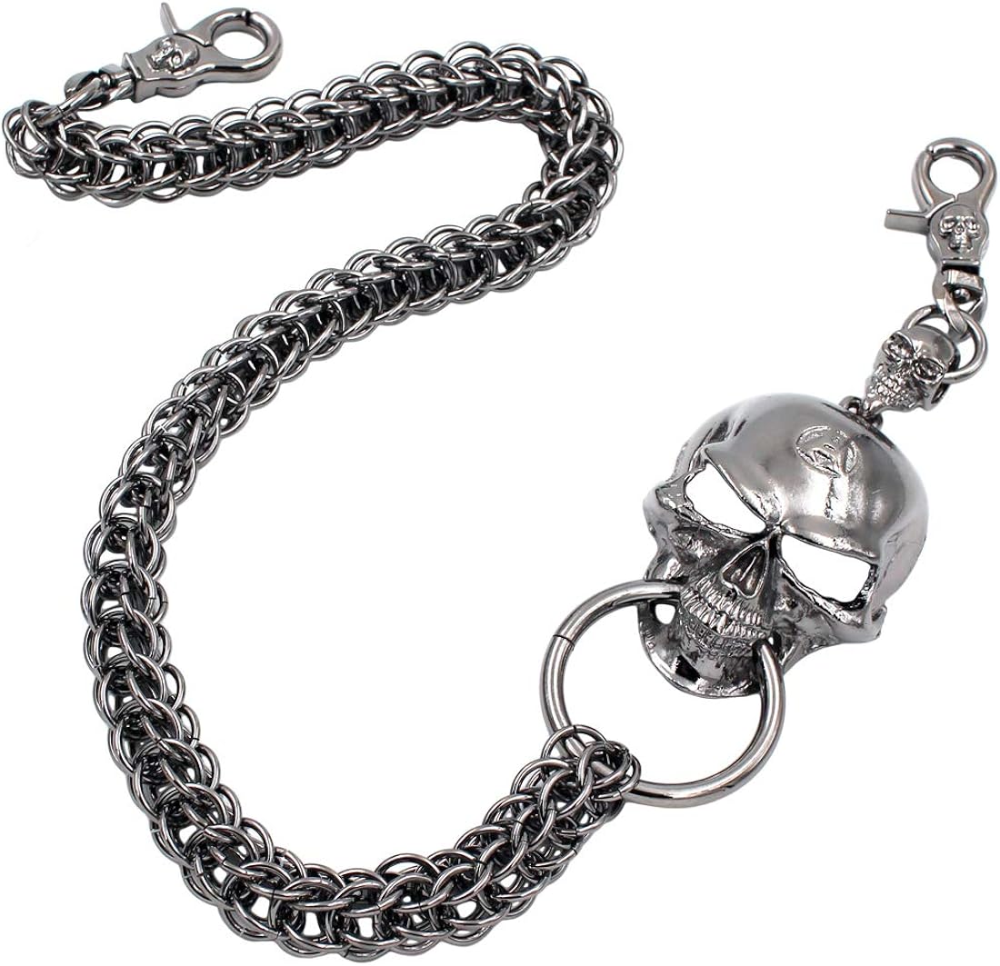 Uniqsum Heavy duty Monster Big Skull Wallet chain Extreme Beast Cuff ...