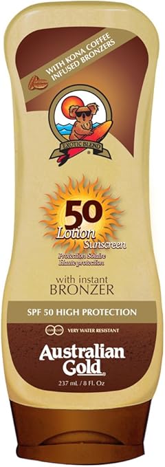 Australian Gold Sun Lotion SPF 50 with instant bronzer 237 ml: Amazon ...