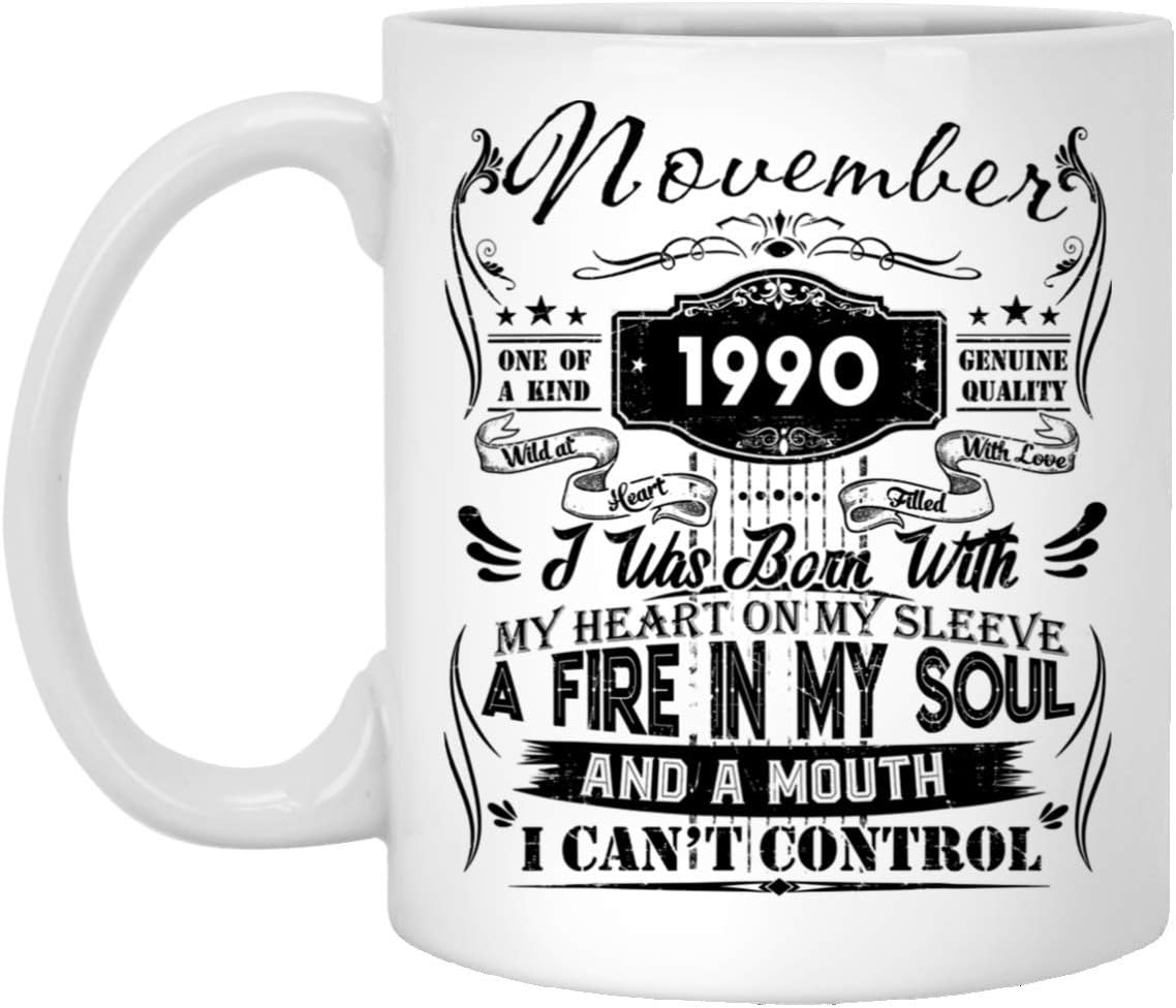 Amazon 29th Birthday Mug November 1990 I Was Born With My Heart amazon-29th-birthday-mug-november-1990-i-was-born-with-my-heart
