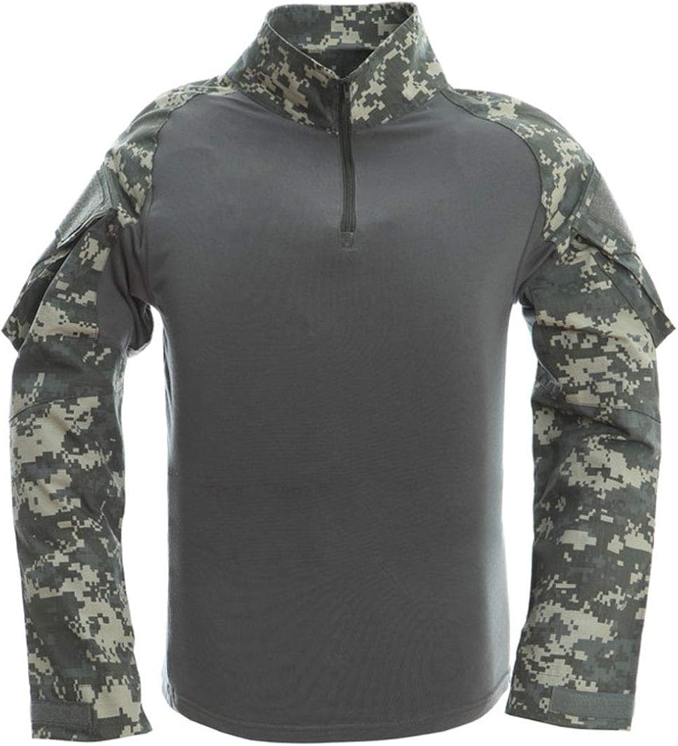 LANBAOSI Mens Ripstop Tactical Shirt Long Sleeve Combat Shirt Multicam ...