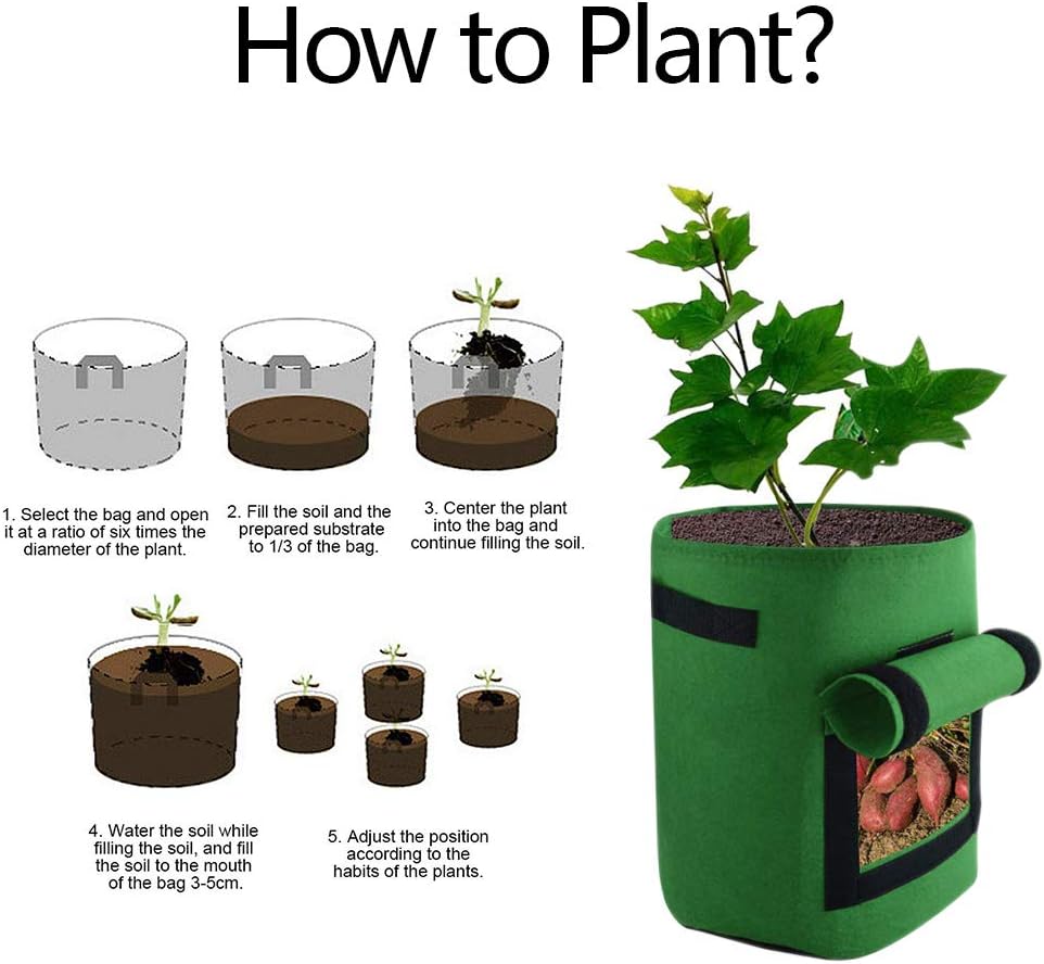 LINVINC Plant Bags – 26 L/7 Gallon Soft-sided Plant Pots – Growing Bag ...