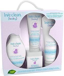 Live Clean Baby Soothing Oatmeal Baby Essentials Gift Set, 4 count ...