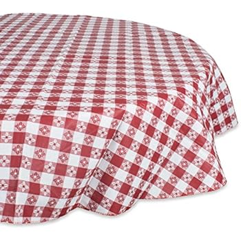 Amazon.com: DII Decorative Red and White Checkered Vinyl Tablecloth ...