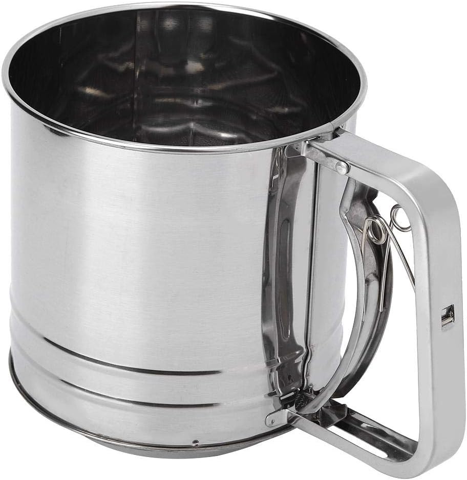 Manual Flour Sifter, Stainless Steel Double Layer Hand Flour Sifter ...
