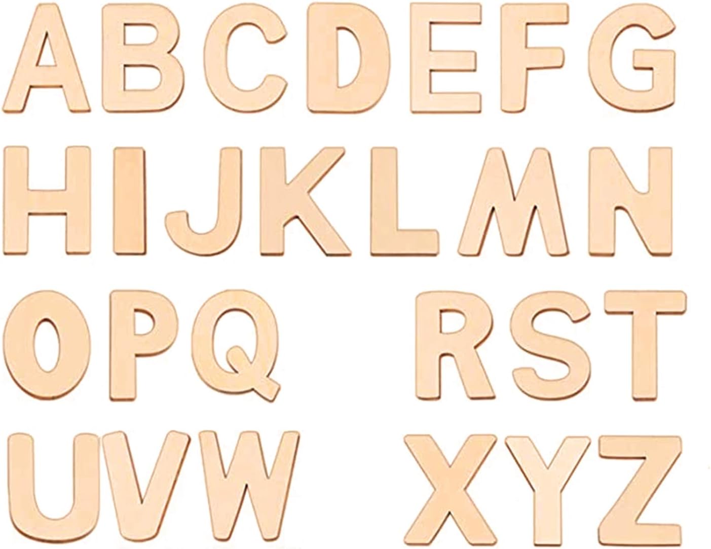 Wooden Capital Letters, 130Pcs English Letters in a Box, DIY Natural ...