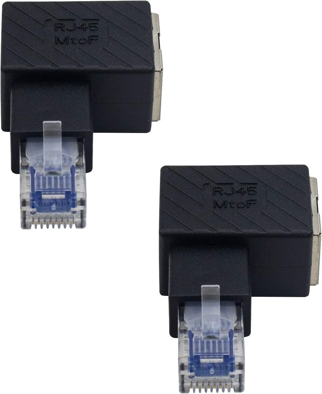 Duttek 90 Degree Ethernet Adapter, Left Angled RJ45 Male to Female ...