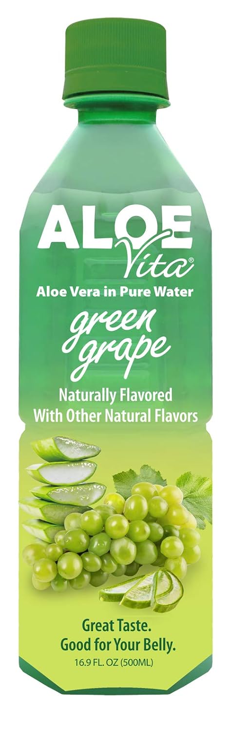 Amazon.com : AloeVita Organic Aloe Vera Pure Water Green Grape Drink ...
