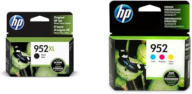 HP 952XL Black High Yield & HP 952 Cyan, Magenta, Yellow Original Ink ...