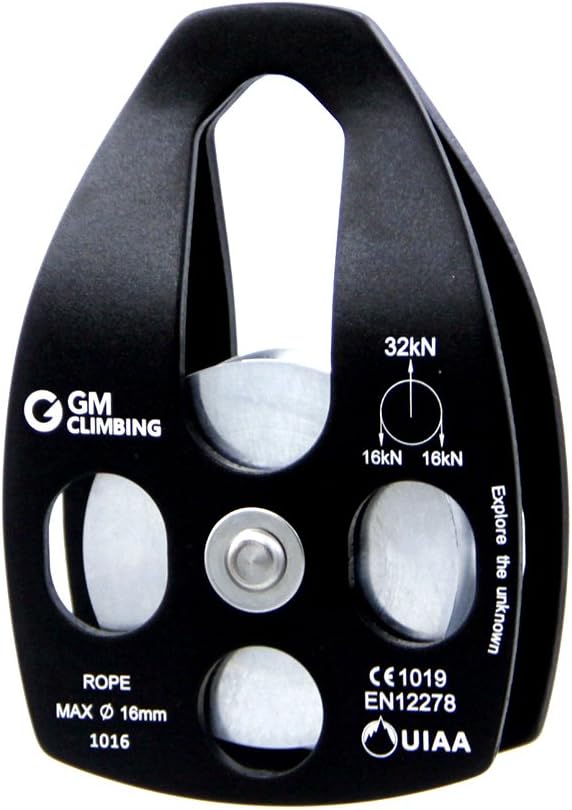 GM CLIMBING 32kN UIAA Certified Large Rescue Pulley Single/Double ...