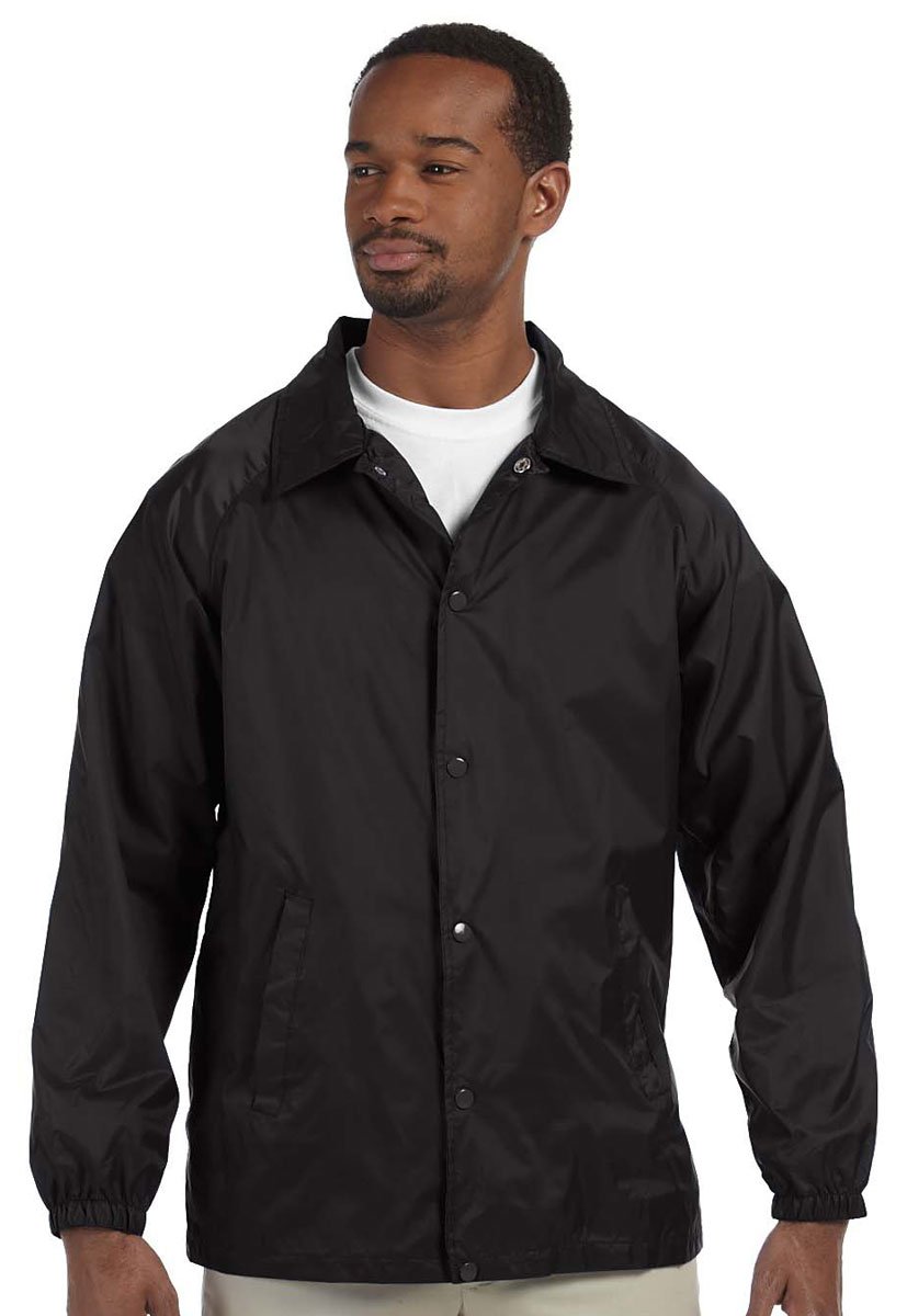 Harriton Men's Raglan Sleeves Nylon Staff Jacket Black Medium | Homer's ...