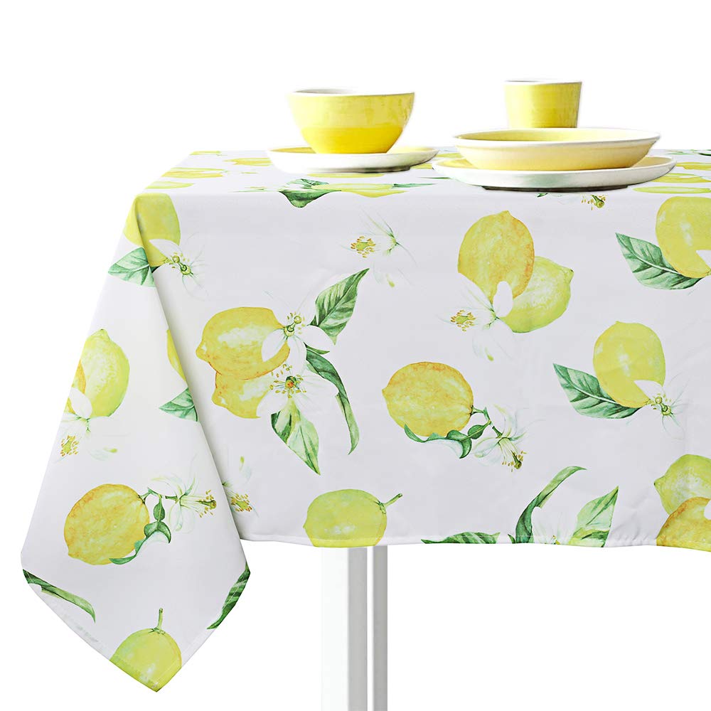 Amazon.com: VIMOO Lemon Pattern Tablecloth Spillproof Water Resistant ...