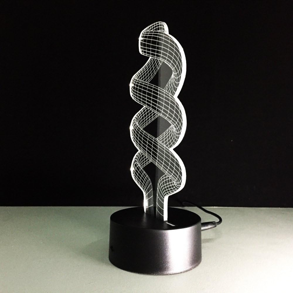 ATD® DNA Spiral 3D Optical Illusion Touch Switch Colorful Gradients LED ...